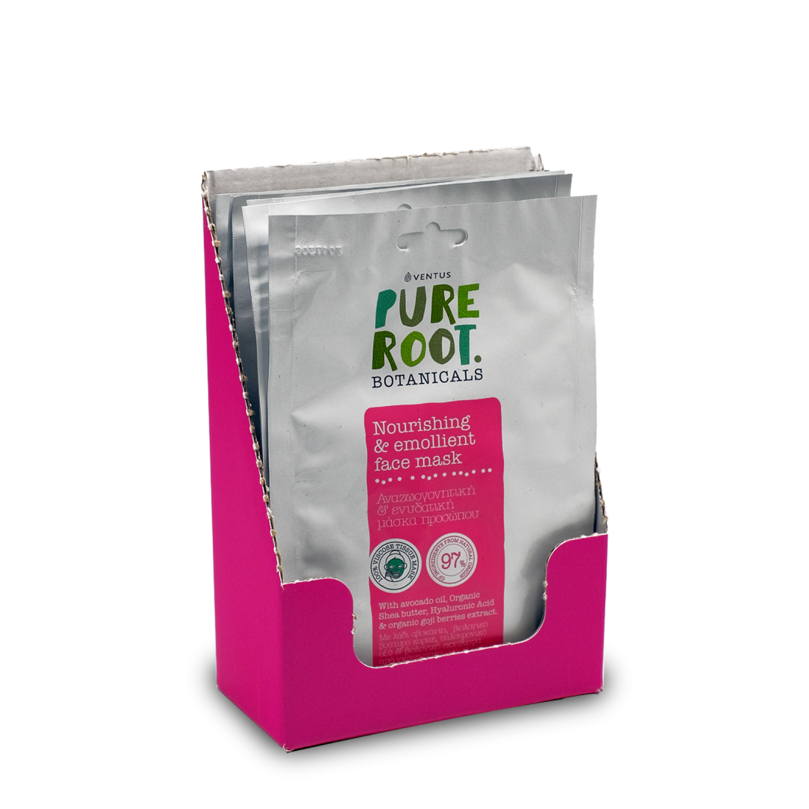 Αναζωογονητική & Eνυδατική Μάσκα Προσώπου Ventus Pure Root 20τμχ